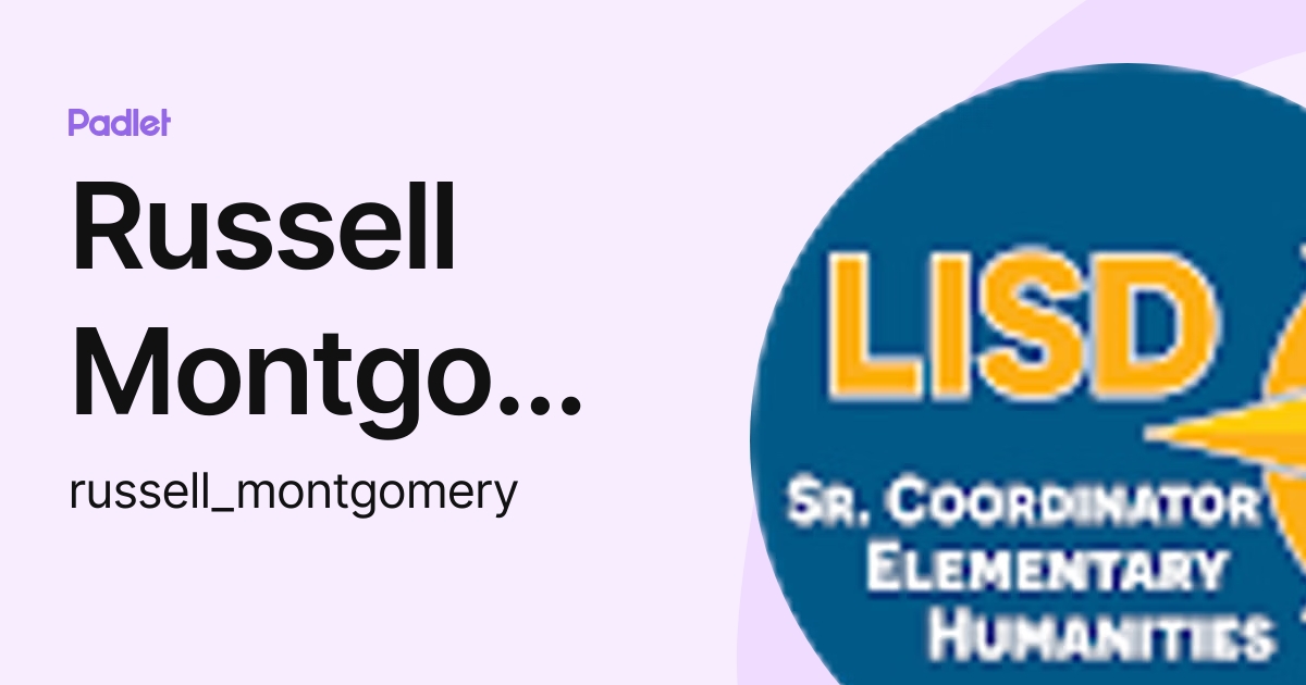 Russell Montgomery (russell_montgomery) profile | Padlet