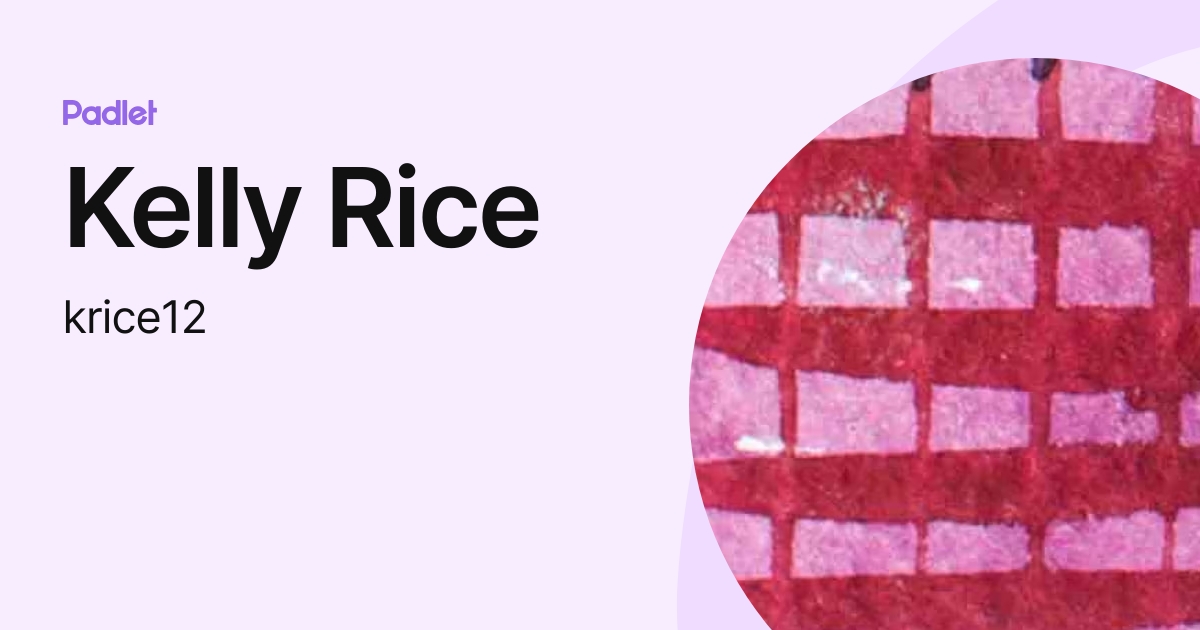 Kelly Rice (krice12) profile | Padlet