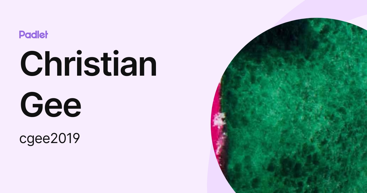 Christian Gee (cgee2019) profile | Padlet