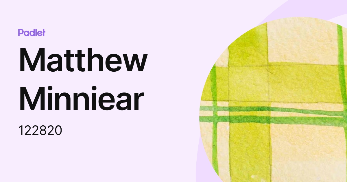 Matthew Minniear (122820) profile | Padlet