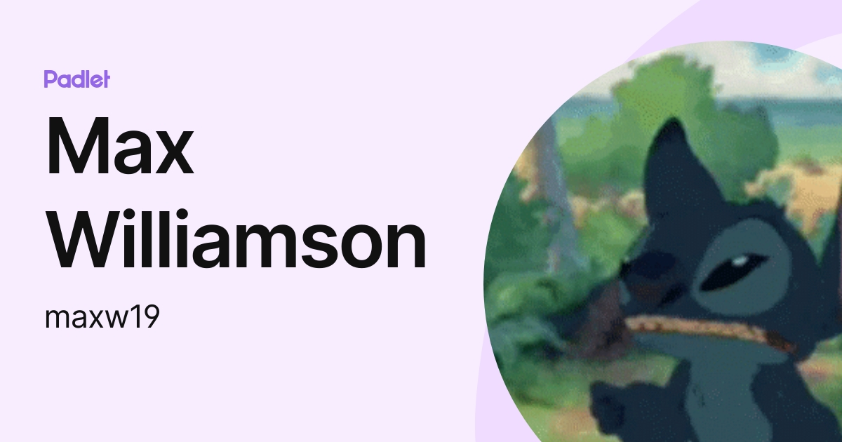 Max Williamson (maxw19) profile | Padlet