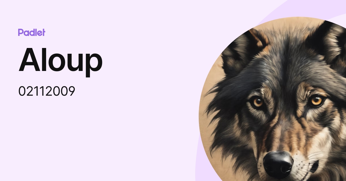 Aloup (02112009) profile | Padlet