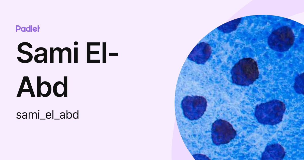 Sami El-Abd (sami_el_abd) profile | Padlet