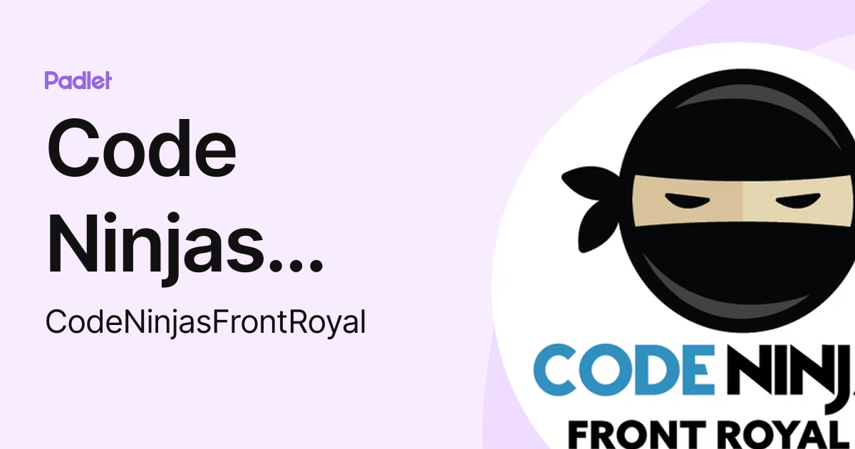 Code Ninjas Front Royal Codeninjasfrontroyal Profile Padlet
