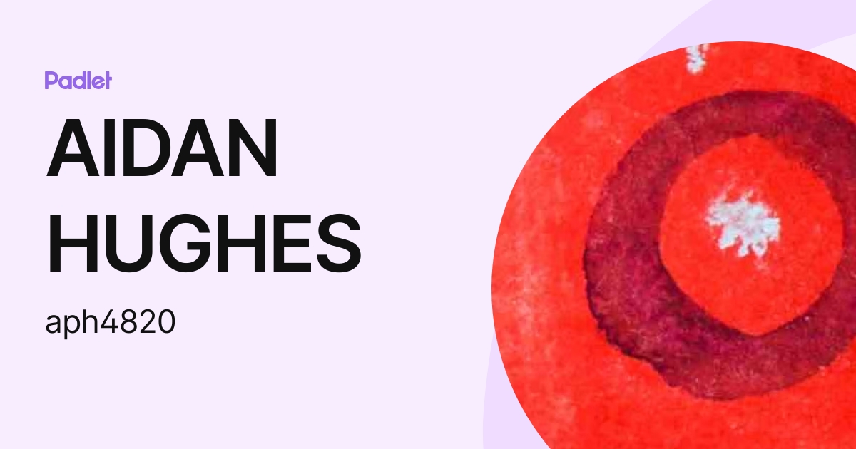 AIDAN HUGHES (aph4820) profile | Padlet