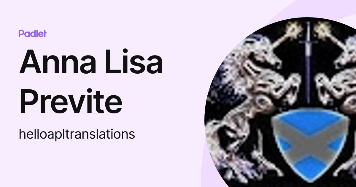 Anna Lisa Previte (helloapltranslations) profile | Padlet