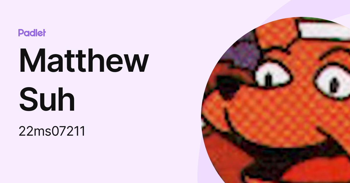 Matthew Suh (22ms0721) profile | Padlet