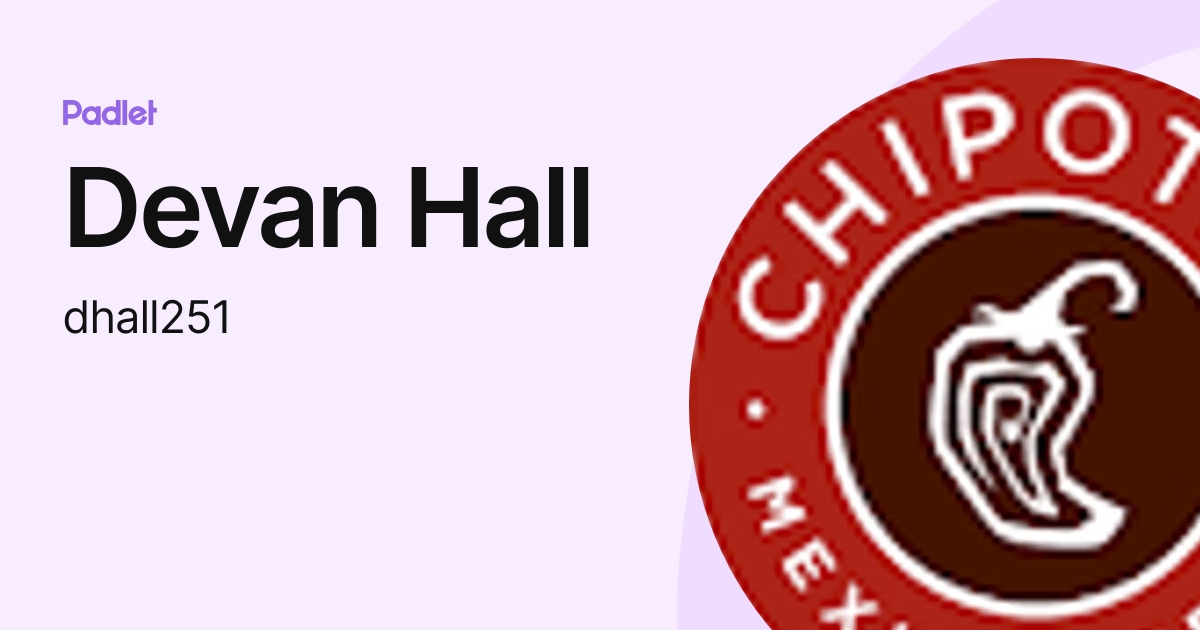 Devan Hall (dhall251) profile | Padlet