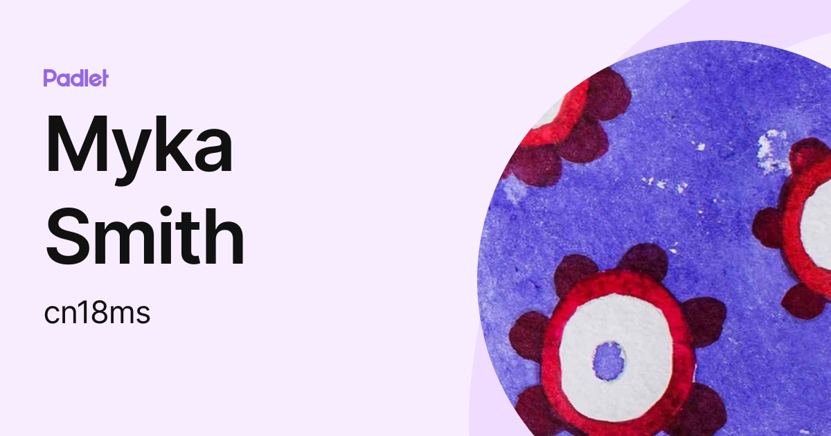 Myka Smith (cn18ms) profile | Padlet