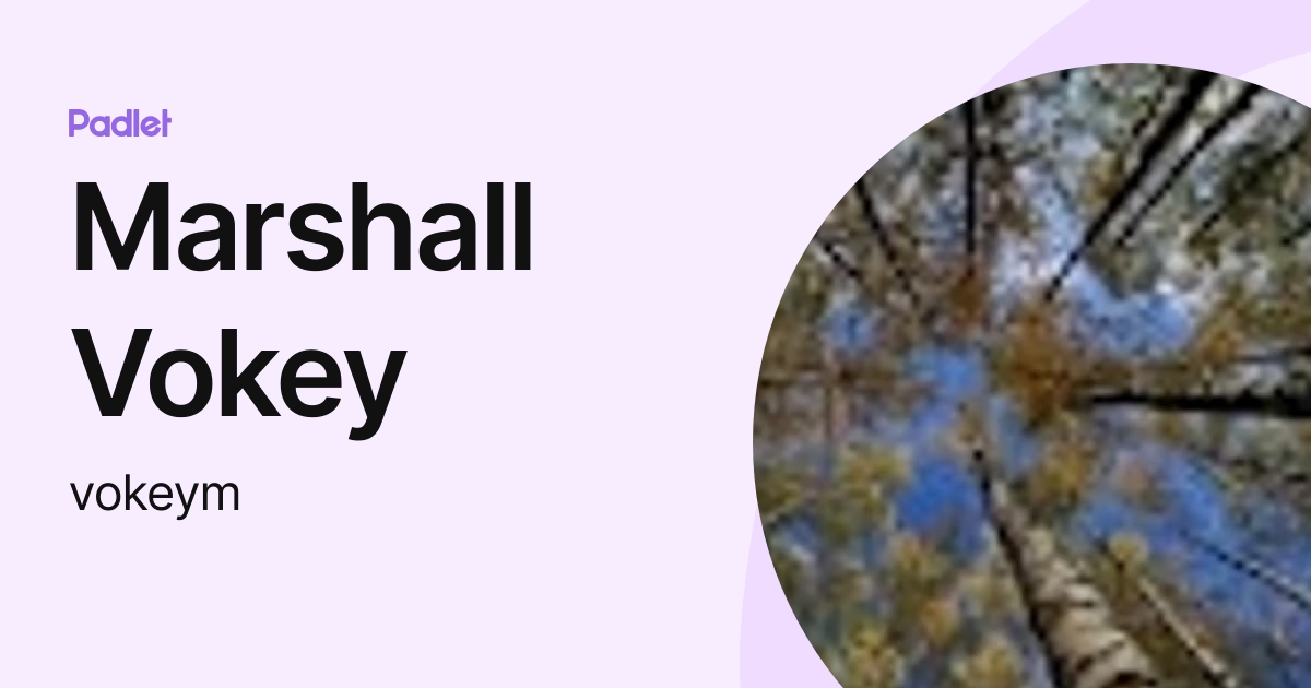 Marshall Vokey (vokeym) profile | Padlet