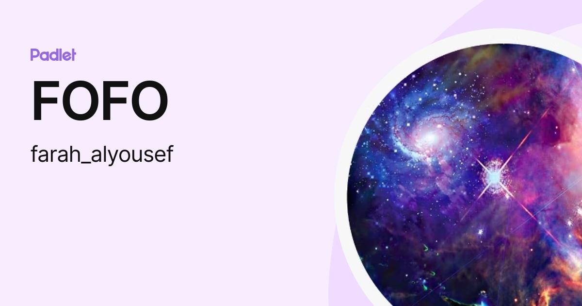 FOFO (farah_alyousef) profile | Padlet