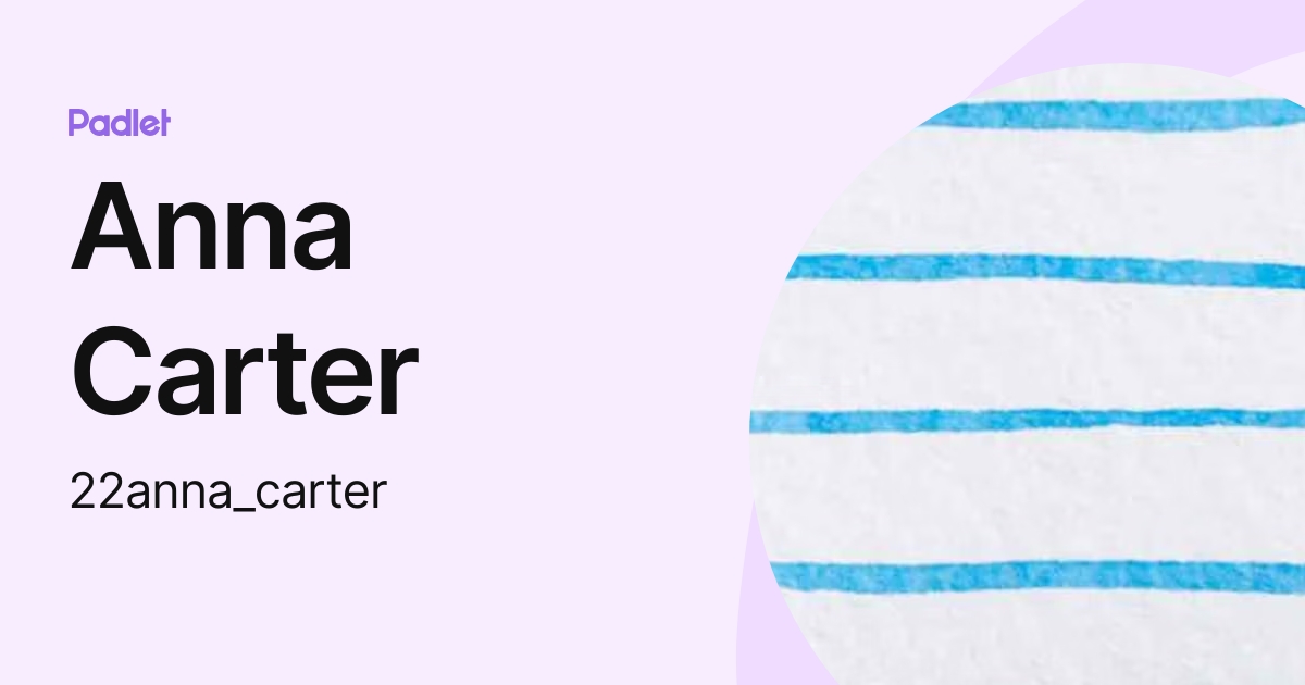 Anna Carter (22anna_carter) profile | Padlet