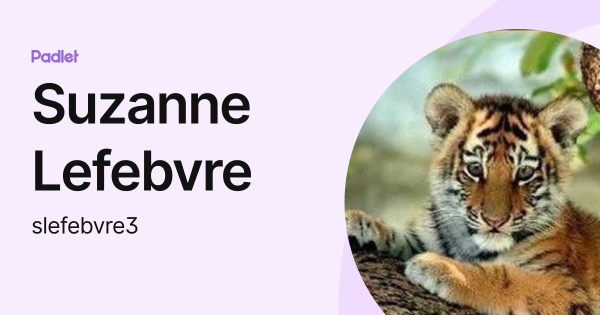 Suzanne Lefebvre (slefebvre3) profile | Padlet