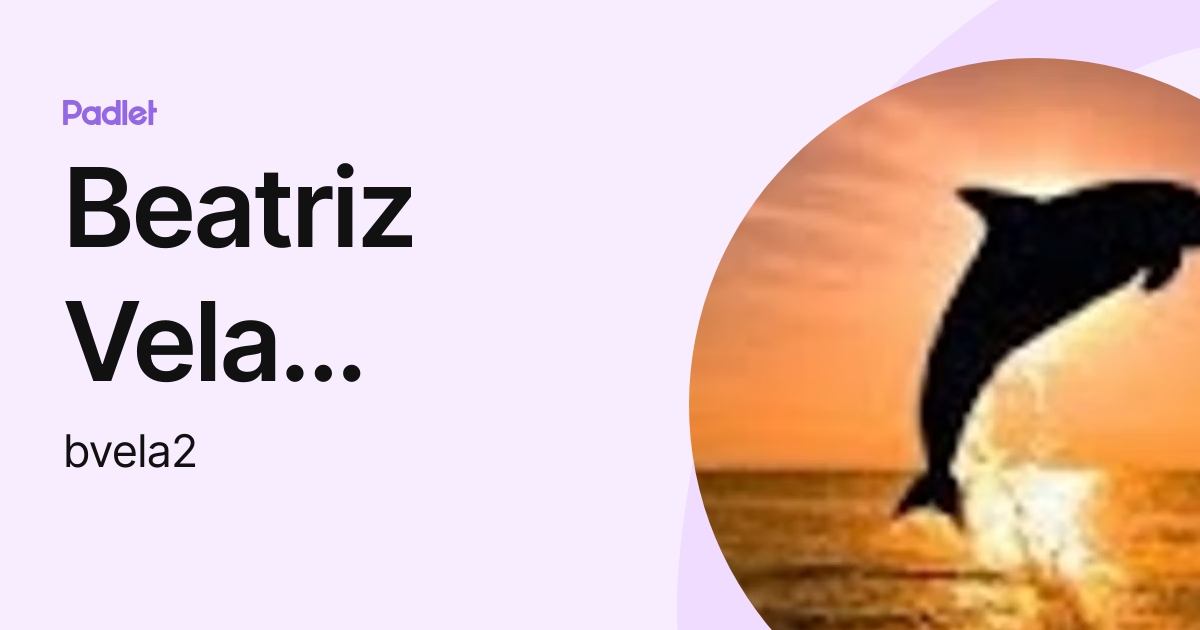Beatriz Vela Gomez (bvela2) profile | Padlet