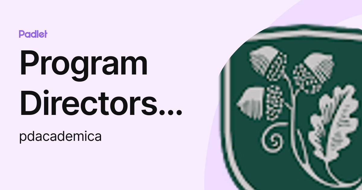 Program Directors Academica (pdacademica) profile | Padlet