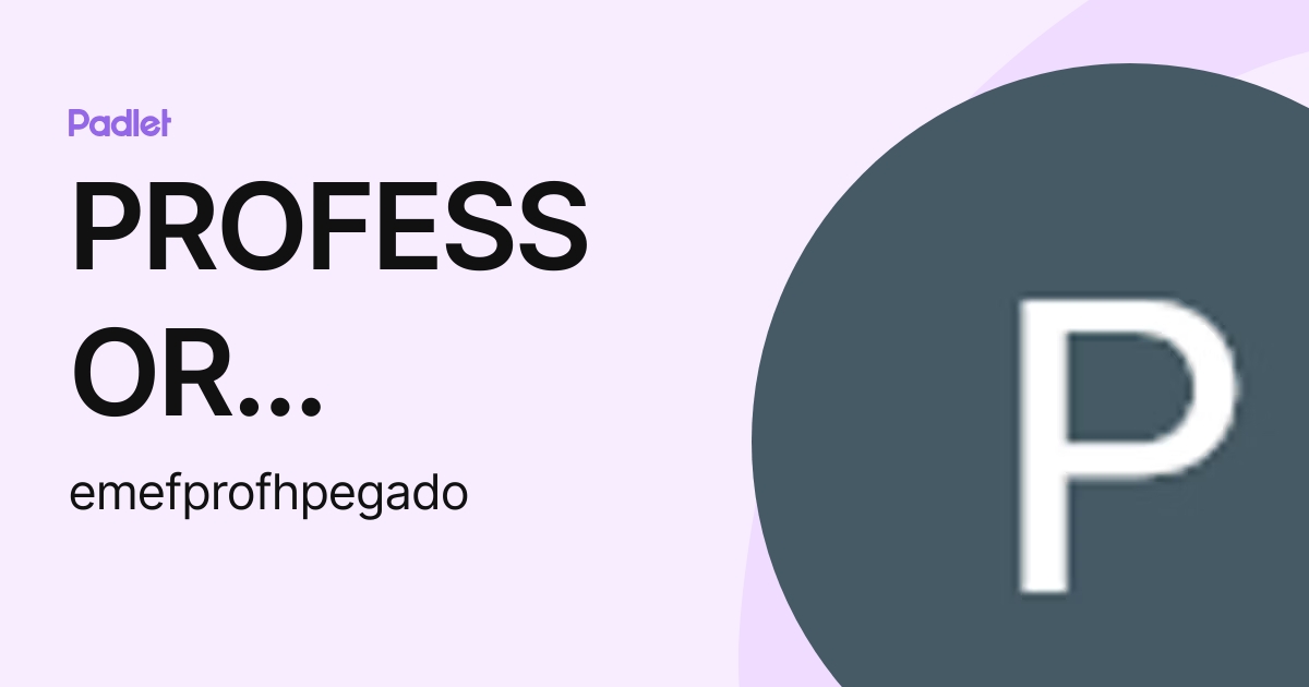 PROFESSOR HENRIQUE PEGADO HP (emefprofhpegado) profile | Padlet