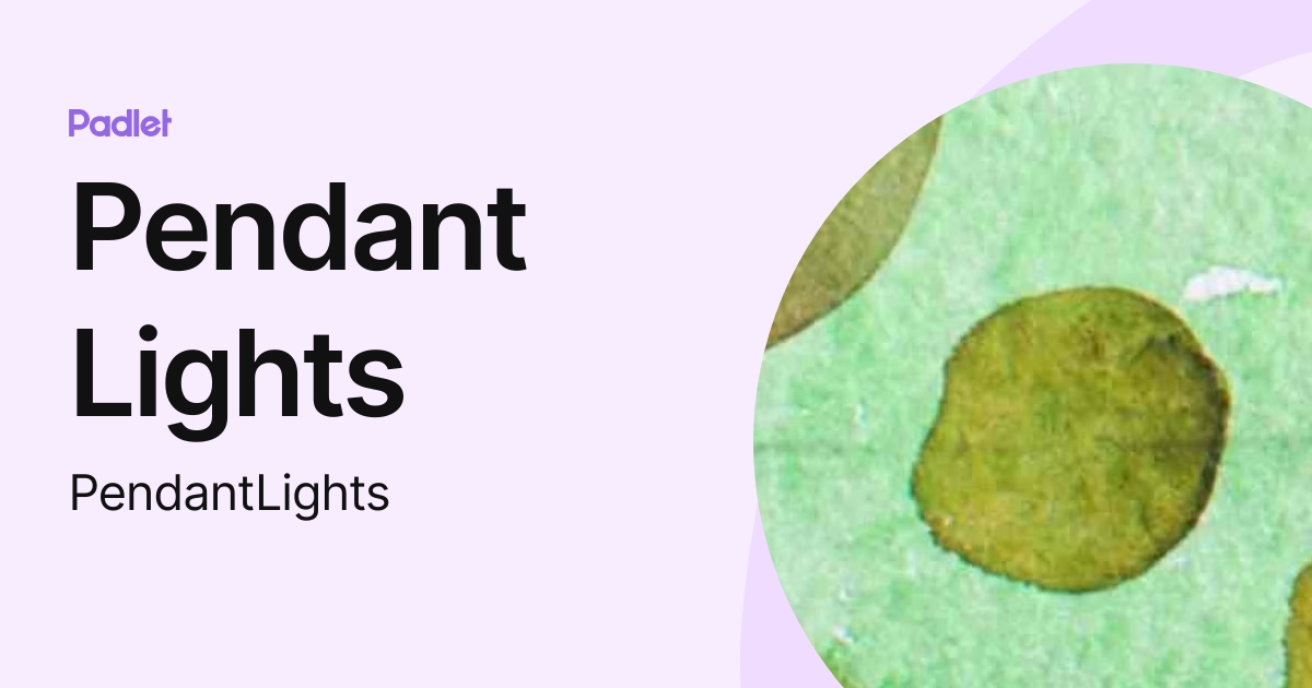 Pendant Lights (PendantLights) profile | Padlet