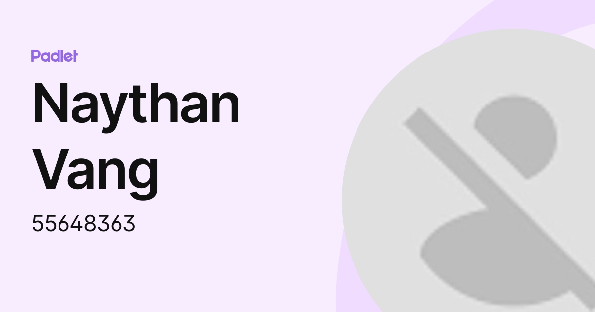 Naythan Vang (55648363) profile | Padlet