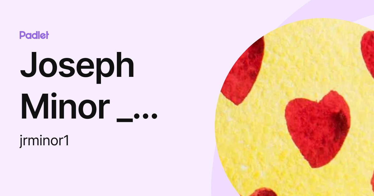 Joseph Minor _ Student - VanceES (jrminor1) profile | Padlet