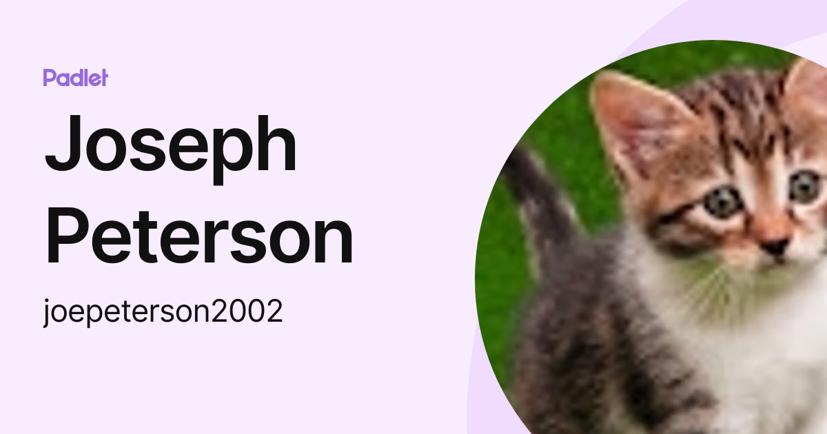 Joseph Peterson (joepeterson2002) profile | Padlet