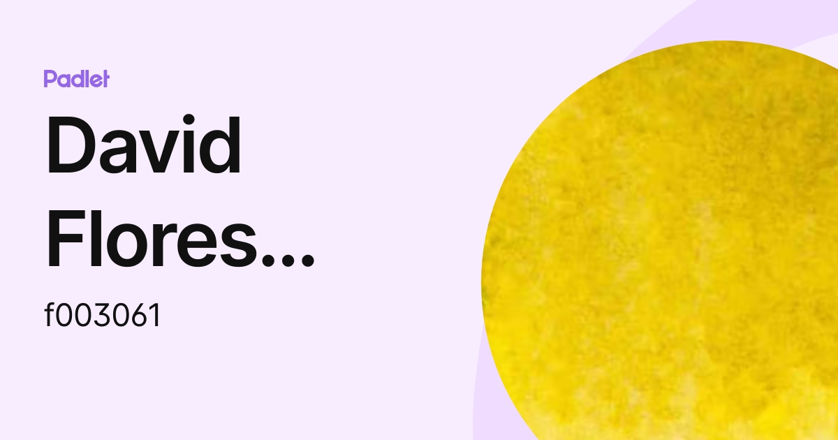 David Flores Maselli (f003061) profile | Padlet