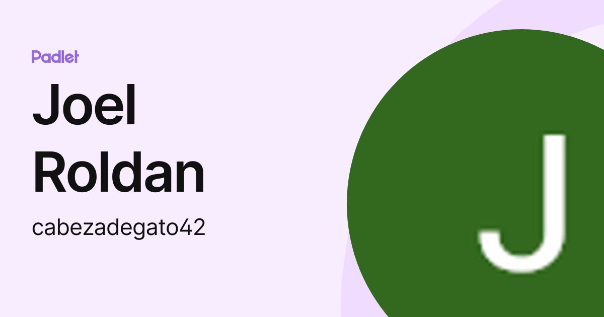 Joel Roldan (cabezadegato42) profile | Padlet