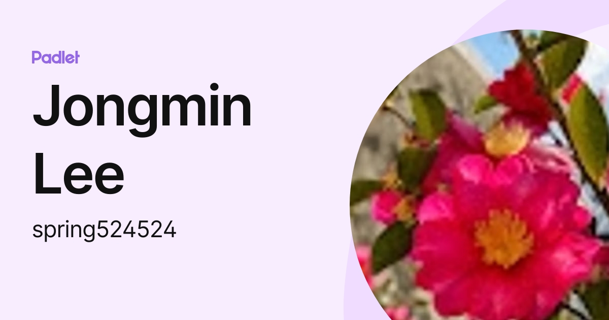 Jongmin Lee (spring524524) profile | Padlet