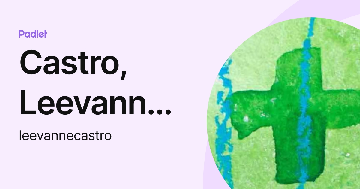 Castro, Leevanne Marie D. (leevannecastro) profile | Padlet