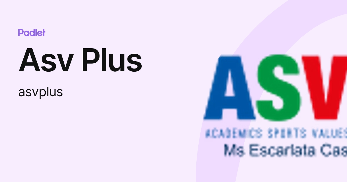 Asv Plus (asvplus) profile | Padlet