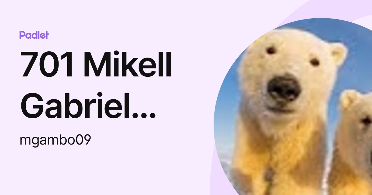 701 Mikell Gabriel Gamboa Romero (mgambo09) profile | Padlet