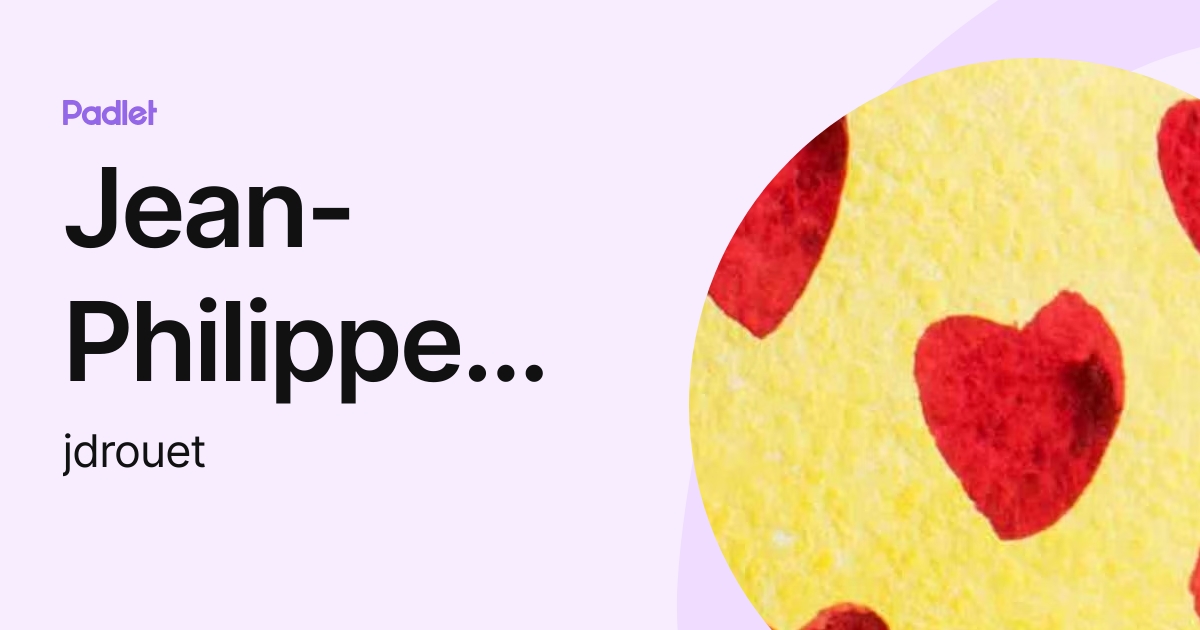 Jean-Philippe Drouet (jdrouet) profile | Padlet