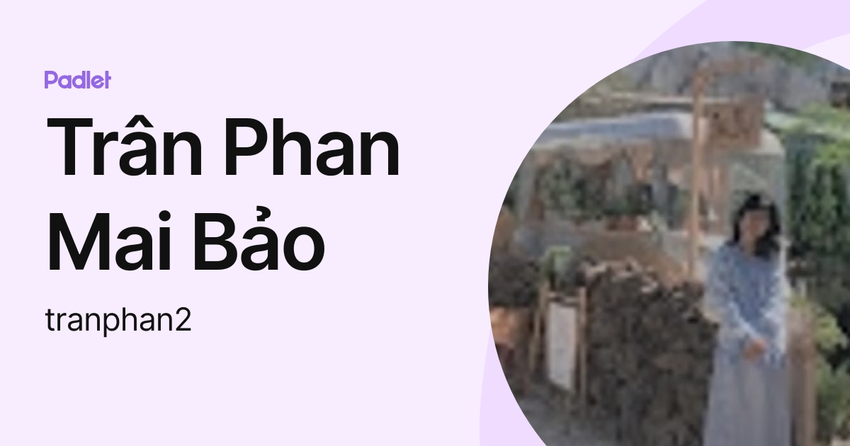 Trân Phan Mai Bảo (tranphan2) profile | Padlet