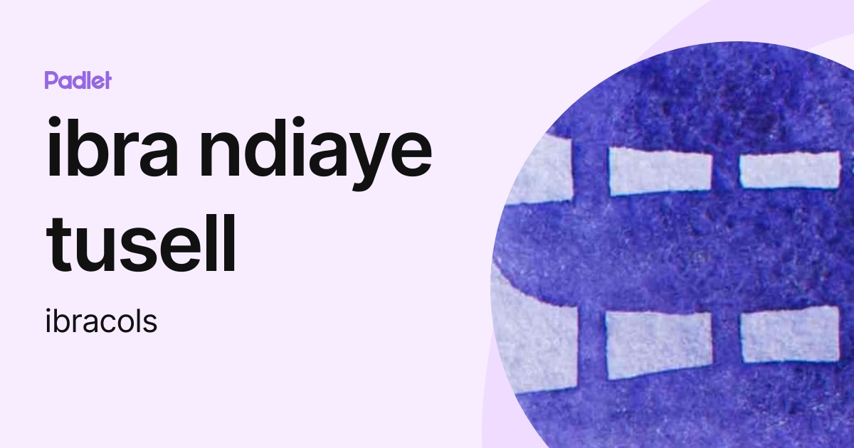 ibra ndiaye tusell (ibracols) profile | Padlet