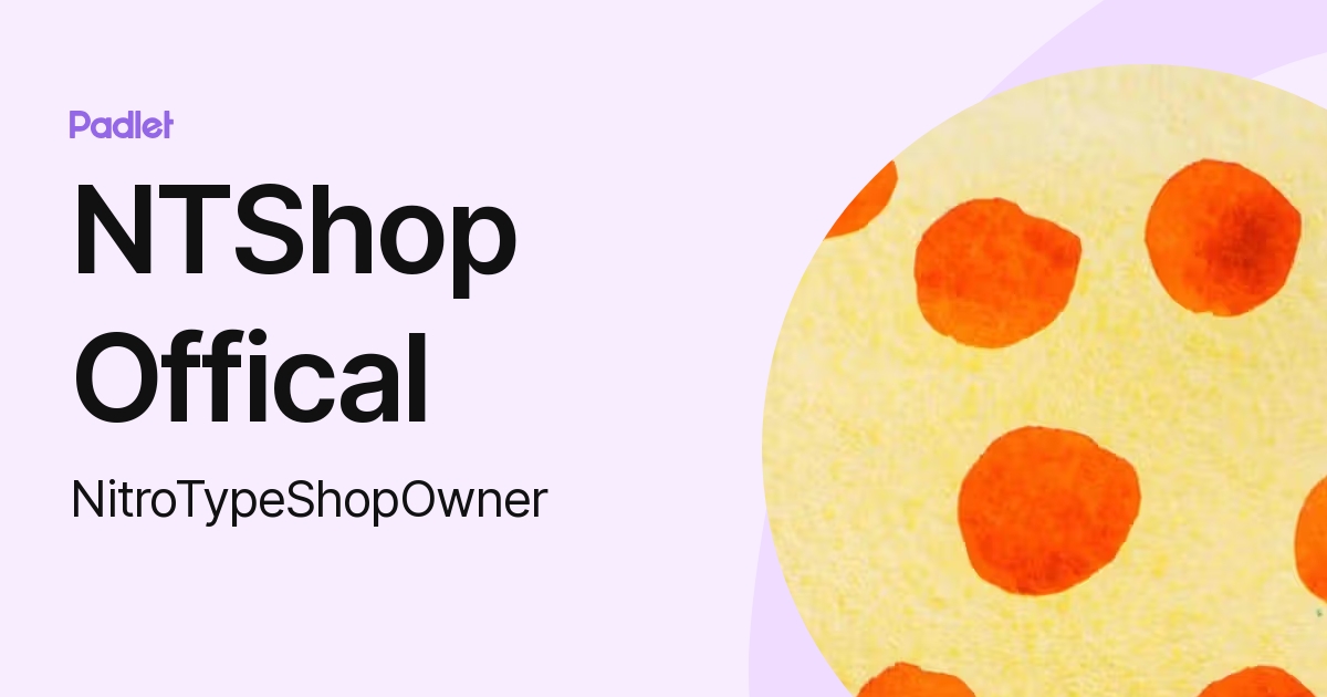NTShop Offical (NitroTypeShopOwner) profile | Padlet