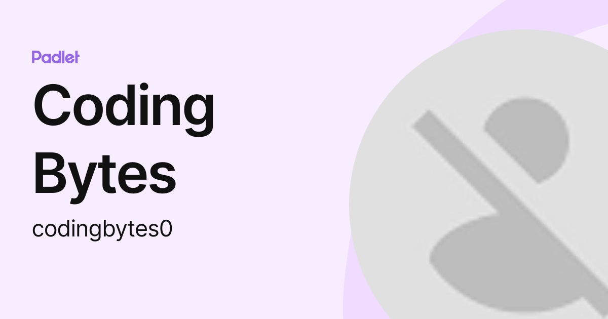 Coding Bytes (codingbytes0) profile | Padlet