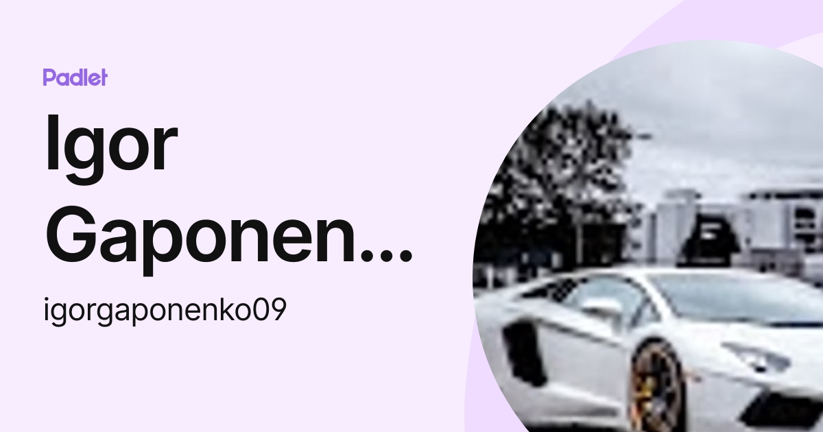 Igor Gaponenko (igorgaponenko09) profile | Padlet