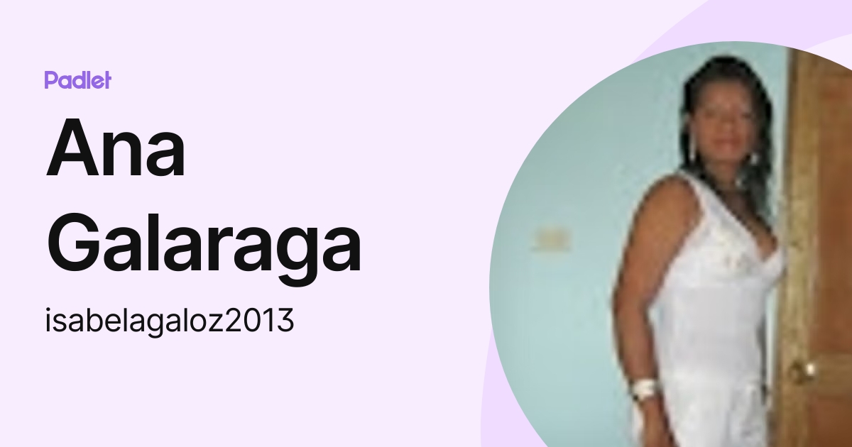Ana Galaraga (isabelagaloz2013) profile | Padlet