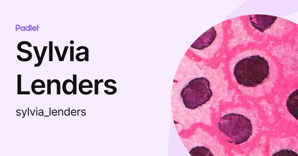 Sylvia Lenders (sylvia_lenders) profile | Padlet