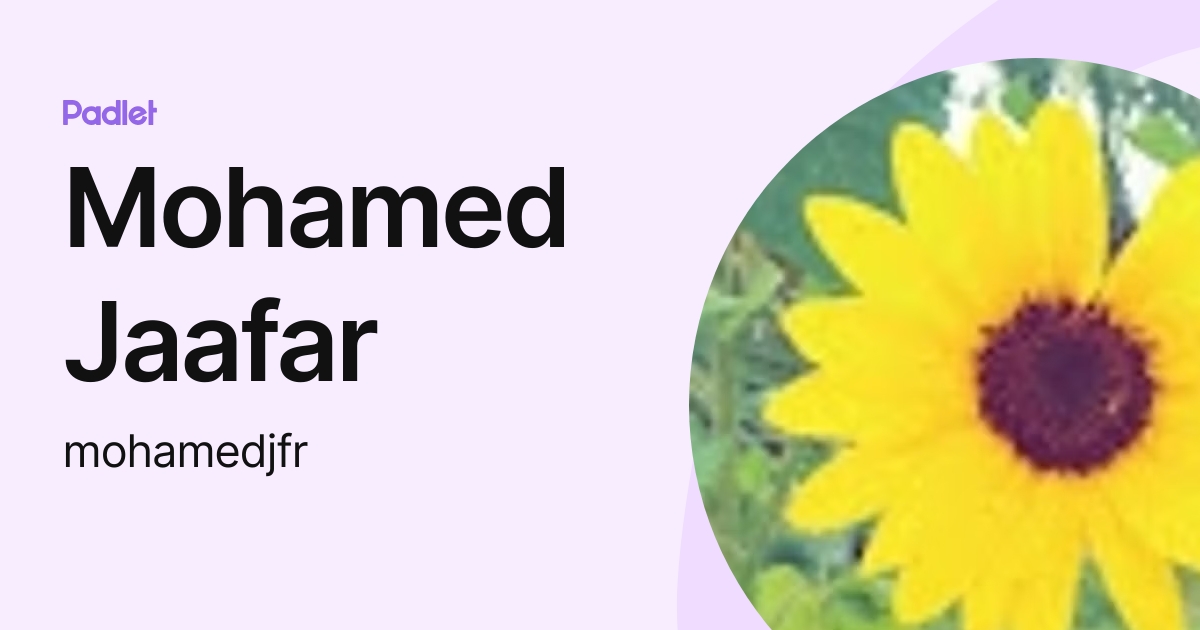 Mohamed Jaafar (mohamedjfr) profile | Padlet