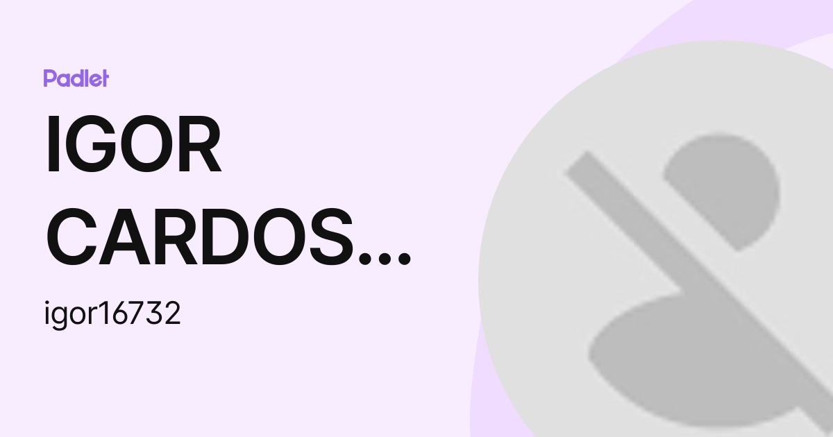 IGOR CARDOSO MANUEL GOUVEIA (igor16732) profile | Padlet