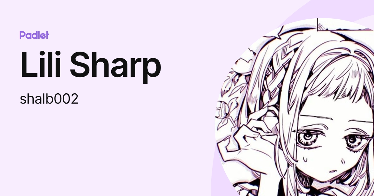 Lili Sharp (shalb002) profile | Padlet