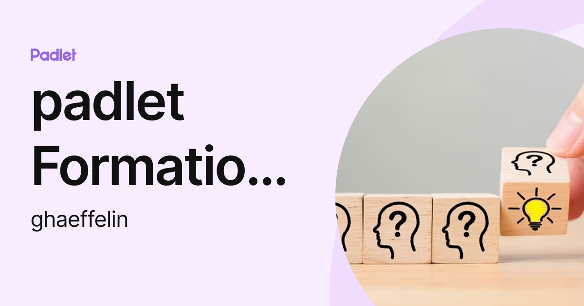 Profil de padlet Formations (ghaeffelin) | Padlet