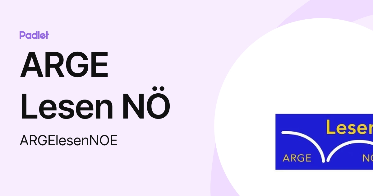 ARGE Lesen NÖ (ARGElesenNOE) profile | Padlet