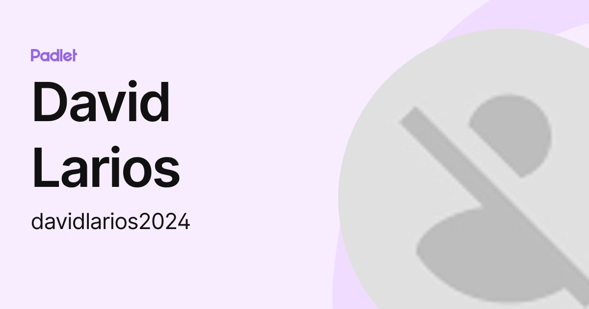 David Larios (davidlarios2024) profile | Padlet