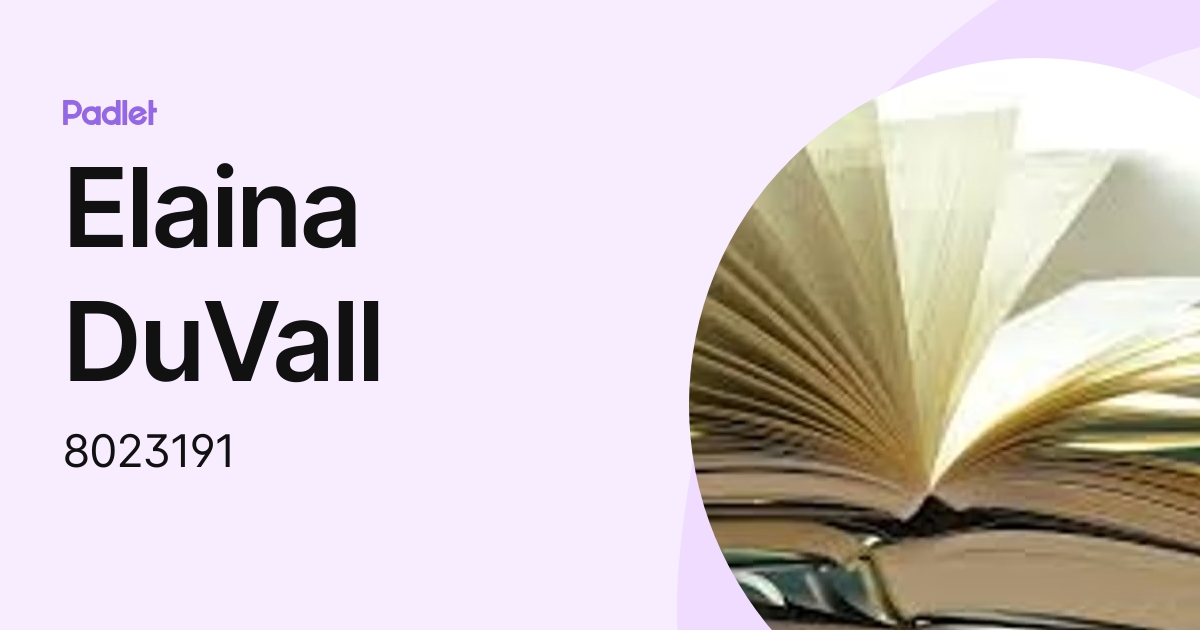 Elaina DuVall (8023191) profile | Padlet