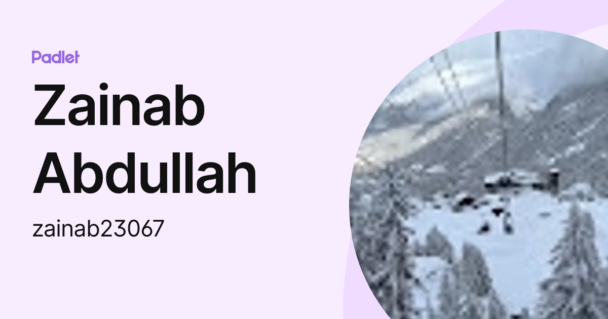 Zainab Abdullah (zainab23067) profile | Padlet