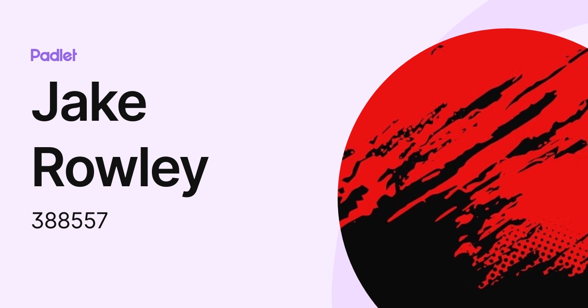 Jake Rowley (388557) profile | Padlet