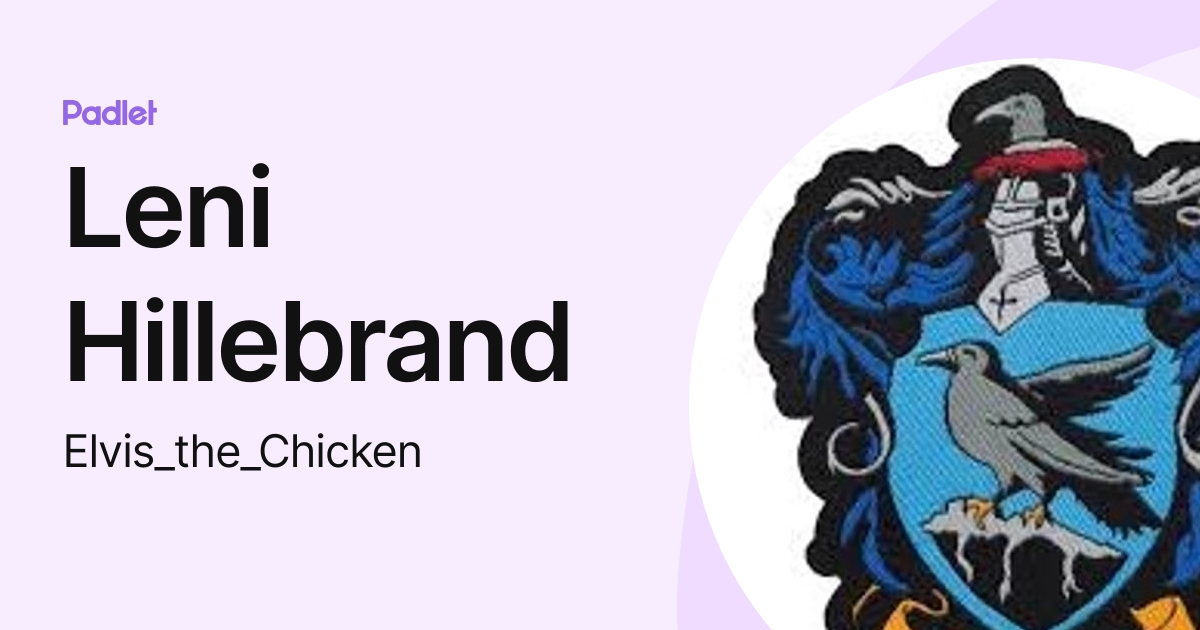 Leni Hillebrand (Elvis_the_Chicken) profile | Padlet