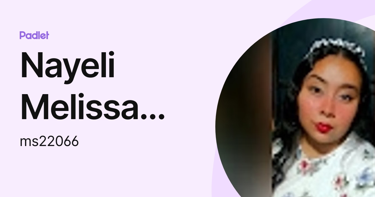 Nayeli Melissa Montes Sanchez (ms22066) profile | Padlet