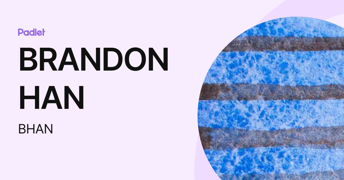 BRANDON HAN (BHAN) profile | Padlet